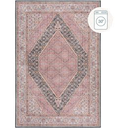Teppich FLAIR RUGS "Briony", rosa, B:152cm H:4mm L:230cm, Polypropylen, Teppiche, Teppich, Waschbarer Traditioneller Teppich