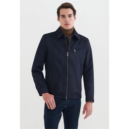 Pierre Cardin Herren Outdoorjacke, blau, Gr. S, unifarben, 100% Polyester, Jacken, in tollem Leder-Look