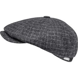 Chillouts Herren Schieberm&uuml;tze "Ronald Hat", schwarz, Gr. 60, kariert, Materialmix, M&uuml;tzen, mit komfortablem Innenfutter