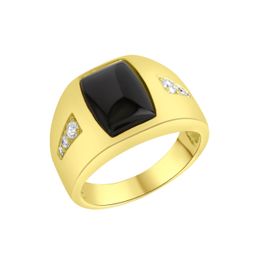 Firetti Herren Fingerring "Schmuck Geschenk Silber 925 Silberring Siegelring", 21, Silber 925 (Sterlingsilber), 4,2mm, schwarz, Silber 925