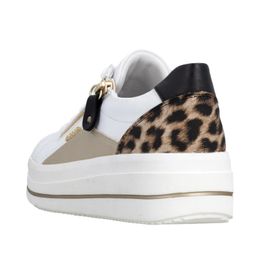 Remonte Damen Plateausneaker, Gr. 41wei&szlig;, leo, Leder, Lederimitat, Schuhe, Freizeitschuh, Halbschuh, Schn&uuml;rschuh mit Soft-Einlage
