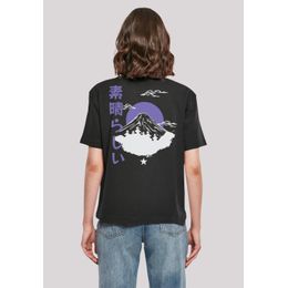 F4NT4STIC Damen T-Shirt "Mount Fuji", schwarz, Gr. L, Obermaterial: 100% Baumwolle, Shirts, Print