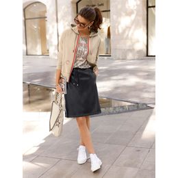 Shirtjacke Inspirationen "Sweatjacke", Damen, Gr. 36, sand, koralle, 100% Baumwolle, bedruckt, gemustert, mehrfarbig, Shirts Shirtjacke