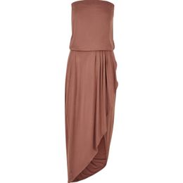 Shirtkleid Urban Classics "Urban Classics Damen Ladies Viscose Bandeau Dress", Damen, Gr. XS, US-Gr&ouml;&szlig;en, terracotta, 95% Viskose, 5% Elasthan, unifarben, loose fit, Kleider Shirtkleid