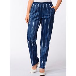 Classic Basics Damen Jerseyhose, blau, Gr. 24, gemustert, 100% Polyester, Hosen