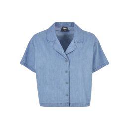 Urban Classics Damen Blusenshirt "Urban Classics Damen Ladies Light Denim Resort Shirt"skyblau washed, Gr. XS, unifarben, 100% Baumwolle, Shirts