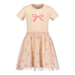 Blue Seven M&auml;dchen Jerseykleid "M&auml;dchen T&uuml;llkleid mit Schleife", beige, Gr. 110, 95% Baumwolle, 5% Elasthan, Kleider