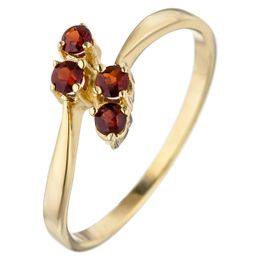 Jobo Damen Goldring, 60, Gelbgold 375, gelb, Gelbgold 375, Fingerringe, 375 Gold mit Granat