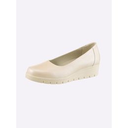 Casual Looks Damen Slipper, Gr. 39, beige, Glattleder, Schuhe