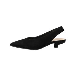 Gabor Damen Slingpumps "Gabor Pumps Veloursleder", Gr. 38,5, schwarz, Veloursleder, Schuhe