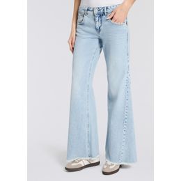 Herrlicher Damen 5-Pocket-Jeans "Edna Kama Denim"racy, Gr. 27, Denim/Jeans, Obermaterial: 99% Baumwolle, 1% Elasthan, Jeans, Flared Fit, extra Weite