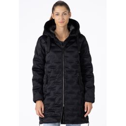 LPO Damen Steppjacke "MARA II LONG", schwarz, Gr. 46, Web, 100% Polyester, Jacken, auch in Gro&szlig;en Gr&ouml;&szlig;en erh&auml;ltlich
