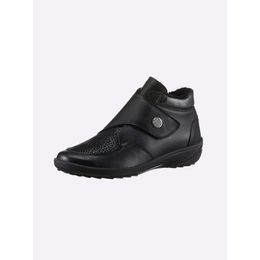 Damen Stiefelette, Gr. 37, schwarz, Glattleder, Leder, Textil, Schuhe