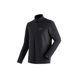 Maier Sports Herren Fleecepullover "Dennis", schwarz, Gr. 52, 100% Polyester, Sweatshirts, Herren Fleece, funktioneller Midlayer, Half-Zip, Regular