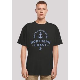 F4NT4STIC Herren T-Shirt "Nordsee Knut & Jan Hamburg", schwarz, Gr. M, Obermaterial: 100% Baumwolle, Shirts, Print