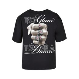 MISS TEE Damen T-Shirt "Miss Tee Give A Damn Tee", schwarz, Gr. XL, bedruckt, 100% Baumwolle, Shirts