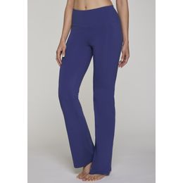 active by Lascana LASCANA ACTIVE Damen Jazzpants, Gr. 40, blau, Single Jersey, Obermaterial: 95% Baumwolle, 5% Elasthan, unifarben, Basic, Hosen, mit breitem B&uuml;ndchen