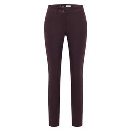 Cecil Damen Lederimitathose, lila, Gr. 36, unifarben, Stoff, 76% Viskose, 21% Nylon, 3% Elasthan, Hosen, in Fake-Leder-Optik