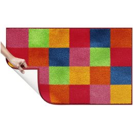 Badematte Grund, H:20mm, bunt, Kunstfaser, Badematten, "Mosaik, Badvorleger, Badezimmer Teppich, sehr weich", angenehm weich, auch als 3 teiliges Set