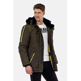 Cipo & Baxx CIPO & BAXX Herren Parka "Jacke", gr&uuml;n, Basic, Gr. L, unifarben, Stoff, 100% Polyester, Jacken, in Regular-Fit, CM-130