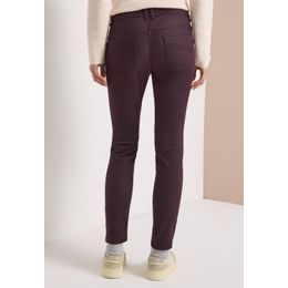 Cecil Damen Lederimitathose, lila, Gr. 33, unifarben, Stoff, 76% Viskose, 21% Nylon, 3% Elasthan, Hosen, in Fake-Leder-Optik