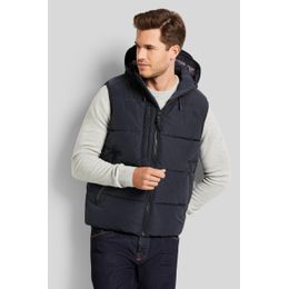 Bugatti Herren Steppweste, blau, Gr. 58, unifarben, 100% Polyester, Westen, mit abtrennbarer Kapuze