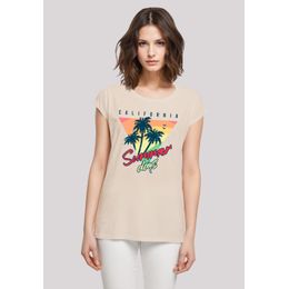 F4NT4STIC Damen T-Shirt "California Palmen Retro", wei&szlig;, Gr. M, Obermaterial: 100% Baumwolle, Shirts, Premium Qualit&auml;t