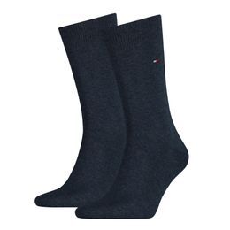 Tommy Hilfiger Damen Socken "TH MEN SOCK CLASSIC 2P", Gr. 39jeans, Baumwollmischung, Socken, Mit eingestricktem Flag-Logo