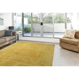 Teppich Kayoom, B:200cm H:13mm L:290cm, gelb, Viskose, Wohnzimmer, Teppiche, "Luxury 110", Kurzflor, meliert, handweb, Wohnzimmer