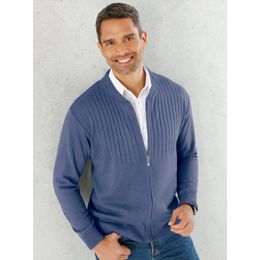 CLASSIC Herren Strickjacke, blau, Gr. 48, unifarben, 100% Polyacryl, Strickjacken