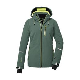 Skijacke Killtec "KSW 81 WMN SKI JCKT", Damen, Gr. 40, gr&uuml;n (seegr&uuml;n), Obermaterial: 100% Polyester;Futter: 100% Polyester;F&uuml;llung: 100% Polyester, Jacken Skijacke, Wasserdichte, atmungsaktive Winterjacke mit abnehmbarer Kapuze