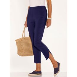 Classic Basics Damen 7/8-Hose, blau, Gr. 54, unifarben, 85% Polyester, 12% Viskose, 3% Elasthan, Hosen