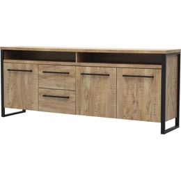 Sideboard OMG DESIGN "Carriba", tropic, B:210cm H:85cm T:45cm, Spanplatte, Sideboards, Sideboard, in zwei Breiten, mit Soft-Close