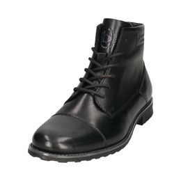 Bugatti Herren Winterstiefelette, Gr. 44schwarz, Leder, leicht gl&auml;nzend, Schuhe, Schn&uuml;rboots, Stiefelette, mit w&auml;rmendem Fleecefutter