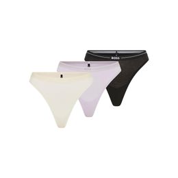 String BOSS "3P THONG", Damen, Gr. L, 3 Stk., open miscellaneous 969, Jersey, Obermaterial: 90% Baumwolle, 10% Elasthan, k&ouml;rpernah, Unterhosen String, mit BOSS Logobund