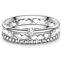 Glanzst&uuml;cke M&uuml;nchen Damen Fingerring "Set: AV244", 54, Silber 925 (Sterlingsilber), silber, GLANZST&Uuml;CKE M&Uuml;NCHEN, Silber 925 (Sterlingsilber), Fingerringe, aus Sterling
