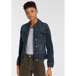 Arizona Damen Jeansjacke, blau, Basic, Gr. 40, Denim/Jeans, Obermaterial: 98% Baumwolle, 2% Elasthan, Jacken, aus Baumwollmischung, figurbetont, in