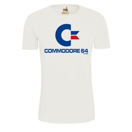 logoshirt Herren T-Shirt "Commodore", wei&szlig;, Gr. XS, bedruckt, 100% Baumwolle, Shirts, mit Gaming Print