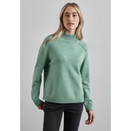 Street One Damen Strickpullover, gr&uuml;n, Gr. 46, unifarben, Stoff, 30% Polyester, 29% Polyacryl, 21% Viskose, 20% Nylon, Pullover, mit Knopf Details