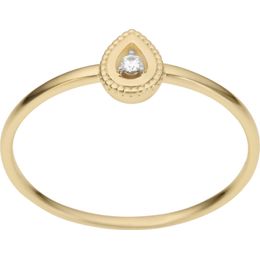Firetti Damen Fingerring "Schmuck Geschenk Gold 333 Damenring Goldring Tropfenform bicolor", 18, 0,02 P2 = erkennbare Einschl&uuml;sse, Diamanten Gelbgold