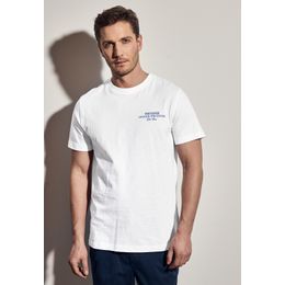 Street One MEN Herren T-Shirt, wei&szlig;, Gr. M, unifarben, Web, 100% Baumwolle, Shirts, aus reiner Baumwolle