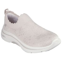 Skechers Damen Slip-On Sneaker "GO WALK ARCH FIT 2.0-ROSA LINDA", Gr. 39, beige, Textil, Schuhe, Trainingsschuh, Schn&uuml;rschuh mit r&uuml;ckfederndem Ultra