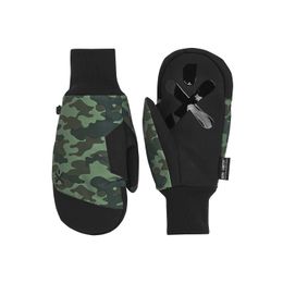 BULA Herren F&auml;ustlinge, gr&uuml;n, Gr. L, 100% Polyester, Handschuhe, mit tollem Military-Muster