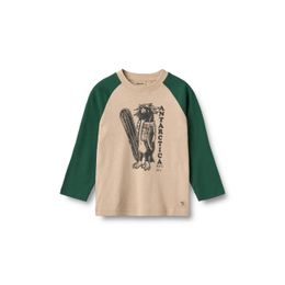 Wheat M&auml;dchen Longsleeve "Wheat T-shirt L/S Rolf"kale, Gr. 104, bedruckt, 100% Baumwolle, Shirts