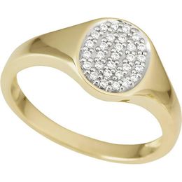 Firetti Damen Fingerring "Schmuck Geschenk Gold 333 Damenring Goldring Fantasie bicolor", 19, 0,15 P2 = erkennbare Einschl&uuml;sse, Diamanten Gelbgold