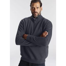 MAN'S WORLD MAN'S WORLD Herren Sweatshirt, blau, Basic, Gr. M, unifarben, Obermaterial: 60% Baumwolle, 40% Polyester, Sweatshirts, mit Troyerkragen, normale
