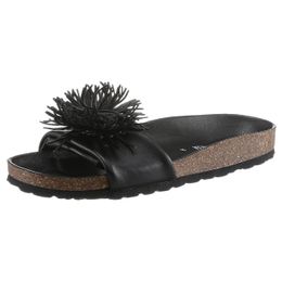 VERBENAS Damen Pantolette "Reina Ecobrush", Gr. 38, schwarz, Nappaleder, Schuhe, Sommerschuh, Schlappen, Strandschuh f&uuml;r den Sommer