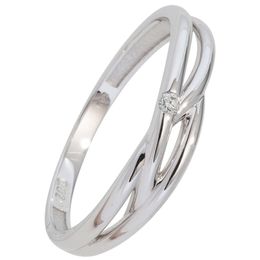 Jobo Damen Solit&auml;rring "Ring mit Diamant 0,02 ct.", 60, P2 = erkennbare Einschl&uuml;sse, Diamanten Wei&szlig;gold 585, wei&szlig;, Diamanten, Wei&szlig;gold 585,