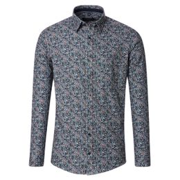 Casamoda Herren Businesshemd "Casamoda Businesshemd Langarm Print", blau, Gr. 7XL, bedruckt, 100% Baumwolle, Hemden