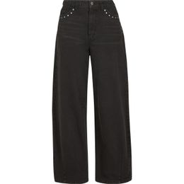 Karl Kani Damen Bequeme Jeans "Karl Kani Signature Baggy Denim Pants"schwarz, Gr. 26, unifarben, 100% Baumwolle, Jeans